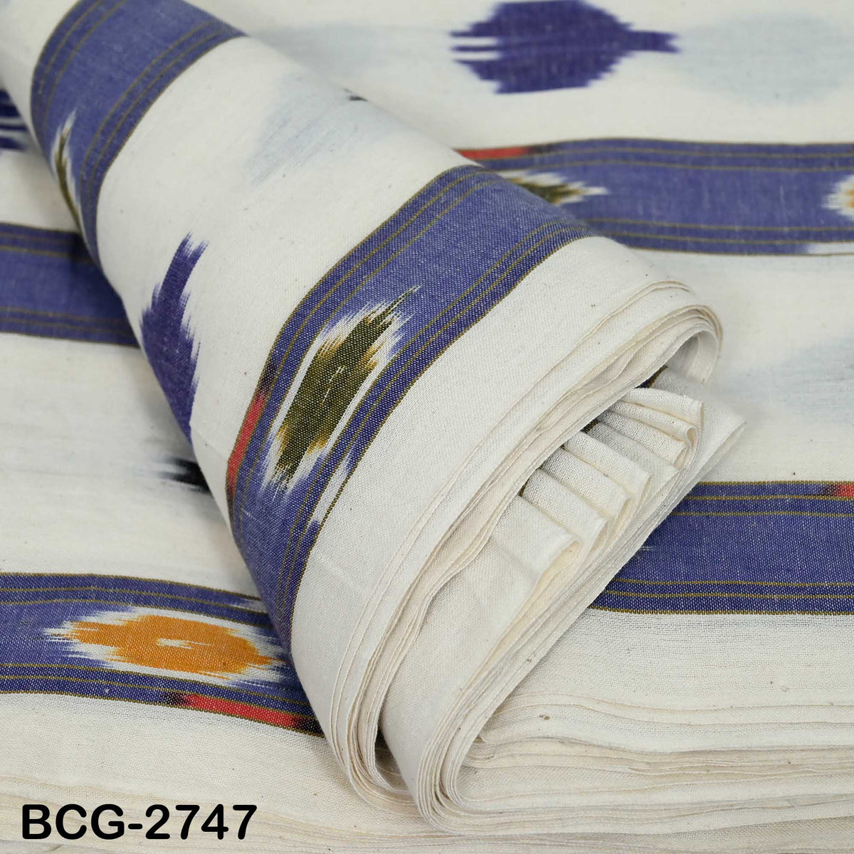 Blue Indian Ikat Cotton Fabric by the yard 2/40 Handwoven Kids Summer ...