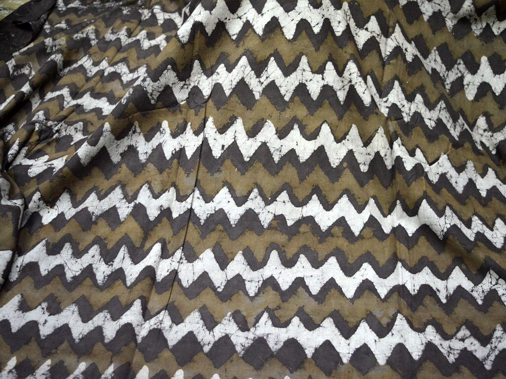 Indian Cotton Fabric Block Print Fabric Cotton fabrics by the yard Zig ...