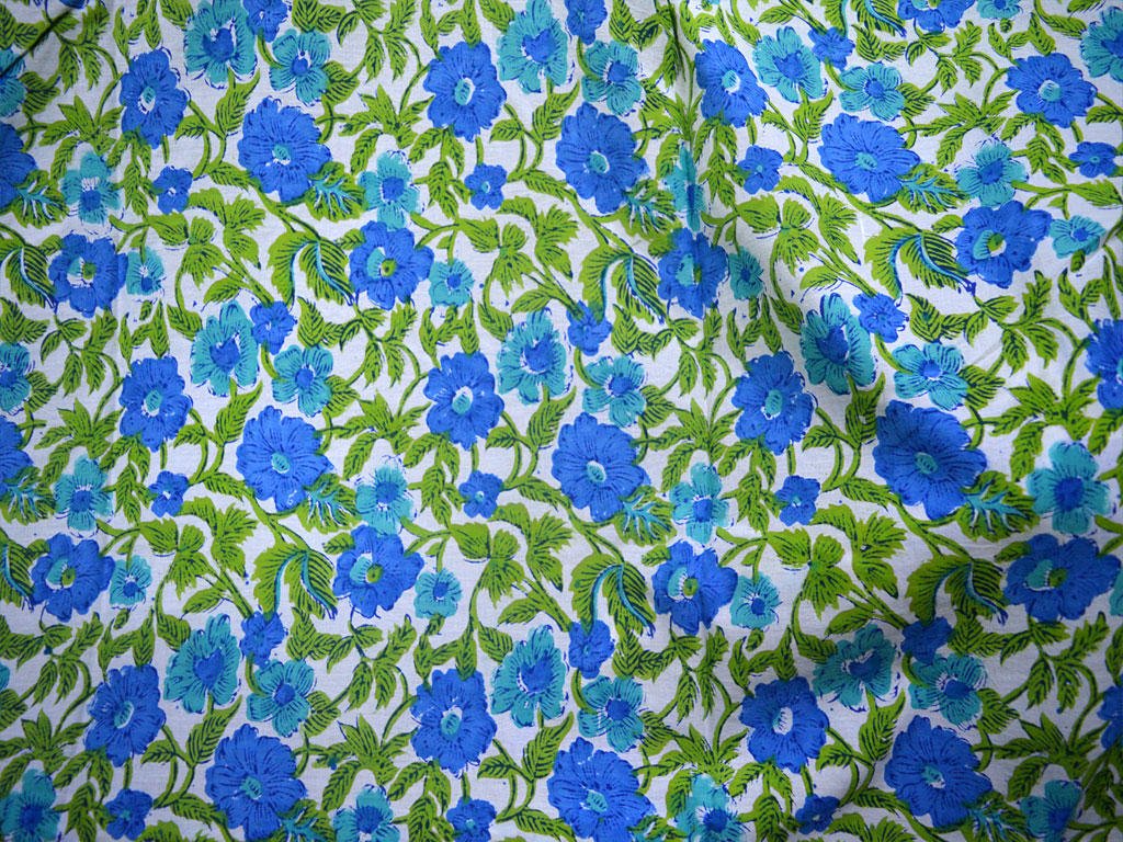 Hand Printed Fabric Block Print Cotton by the yard Sewing Crafting Qui ...