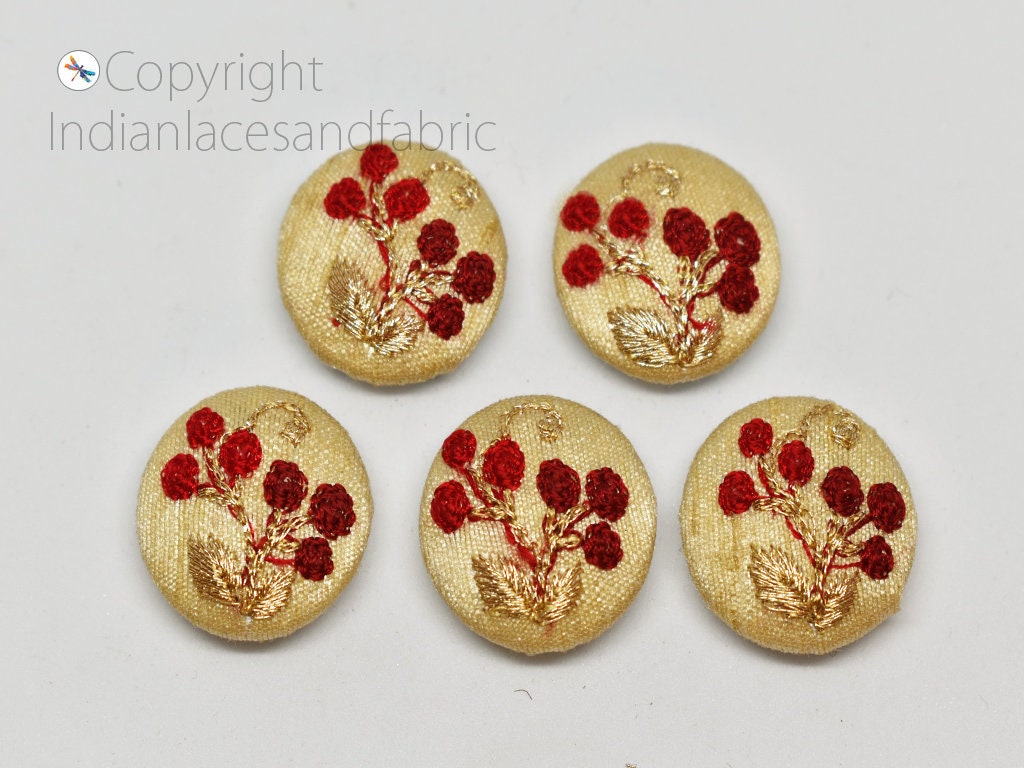 12 Pieces Button Indian Embroidered Handcrafted Collectible Decorative ...