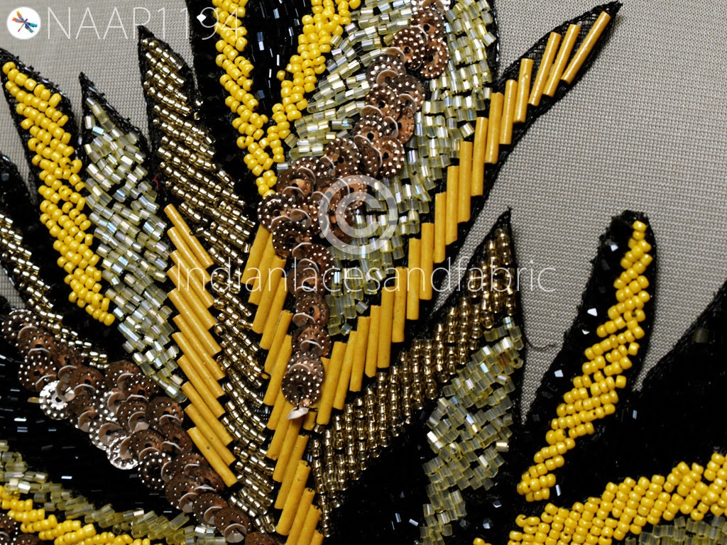 2 Pieces Beaded Patches Appliques Embroidery Sew on Patch Handcrafted ...
