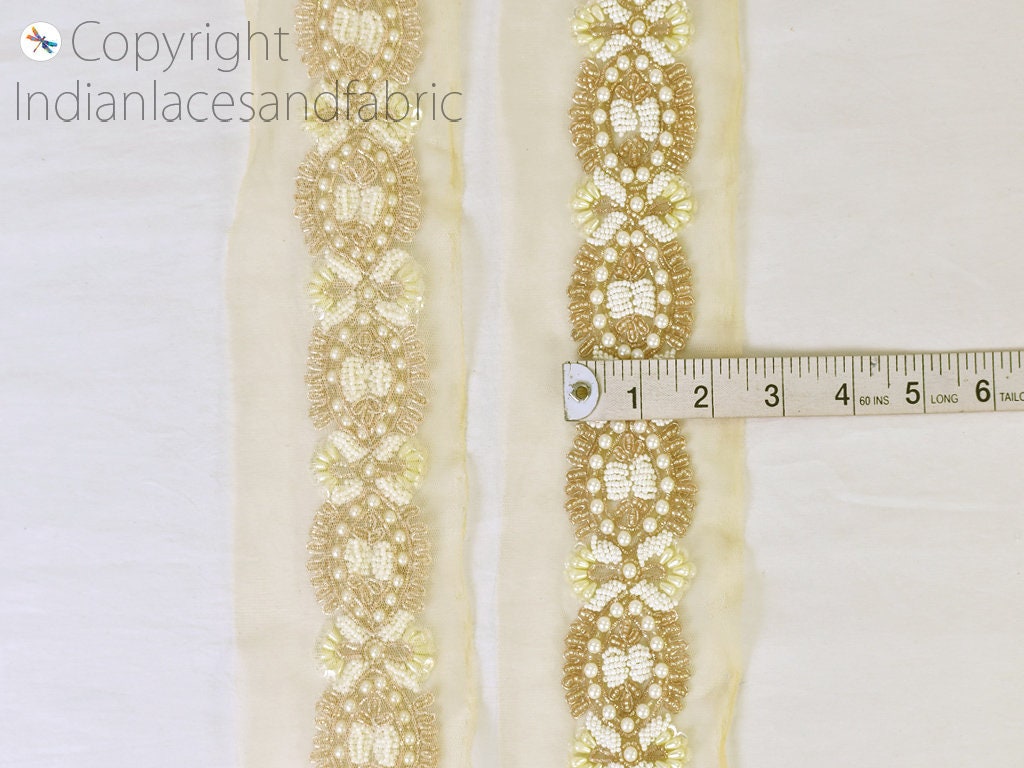 Handmade Beaded Trim by the Yard Wedding Dress Bridal Belt Sashes Lace ...