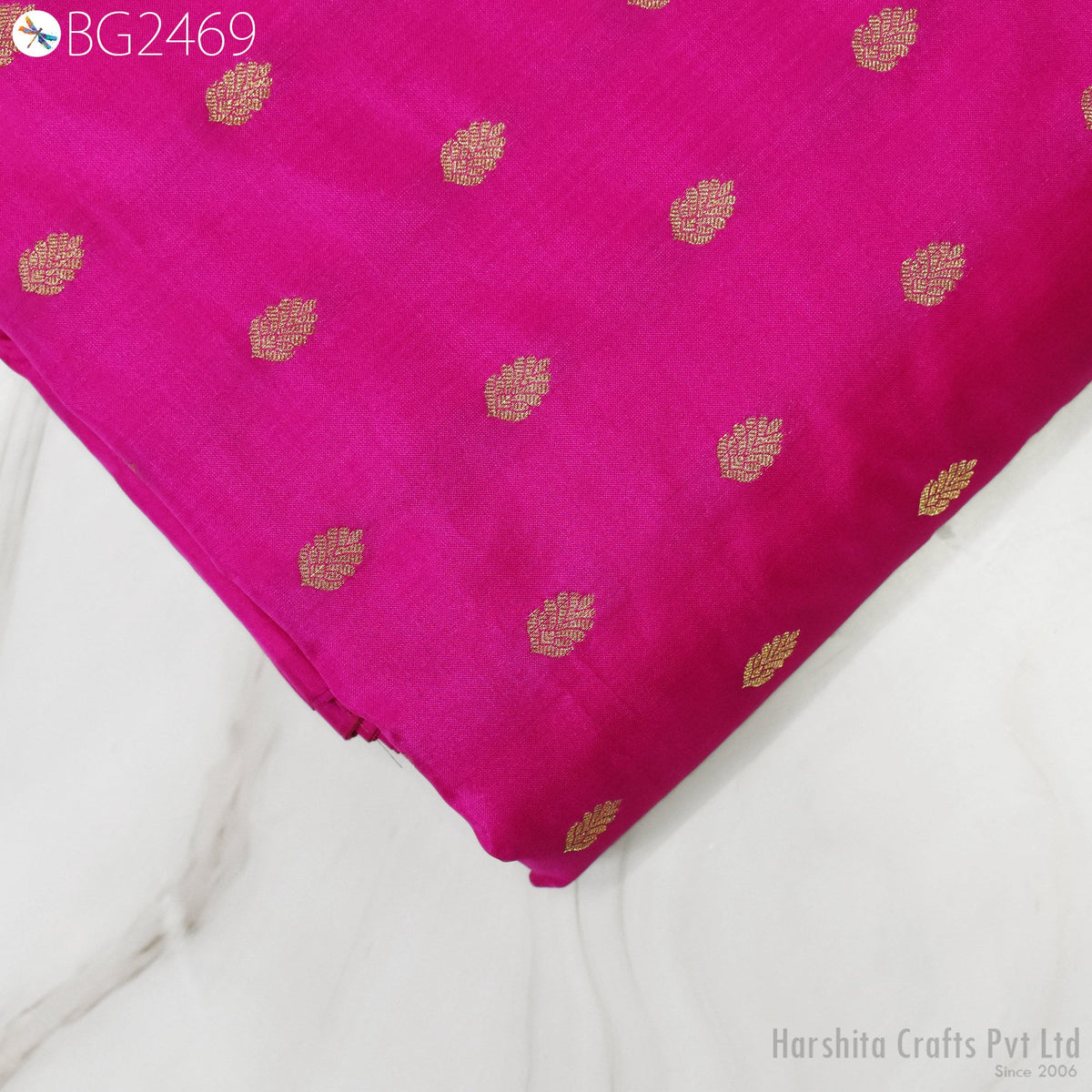 70gsm Pure Mysore Silk Fabric by The Yard Brocade Zari Buttie Indian W ...