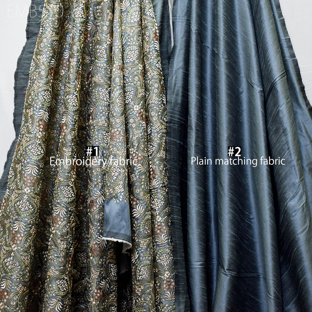 Indian Embroidered Fabric by the yard Sewing DIY Crafting Embroidery W ...