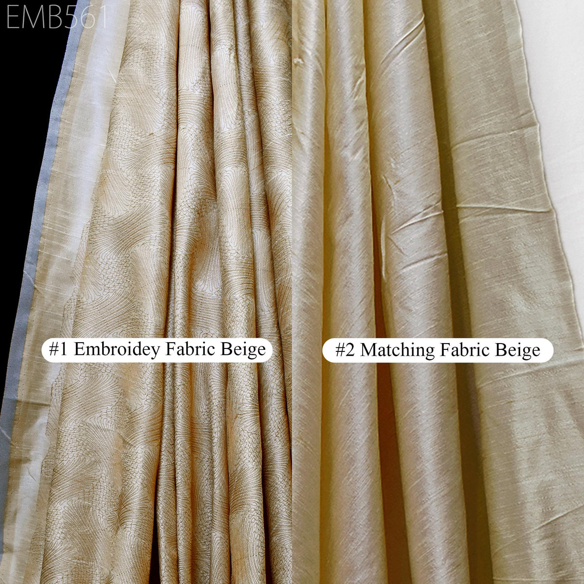 Beige Fabric by the yard Sewing DIY Crafting Indian Embroidery Wedding ...