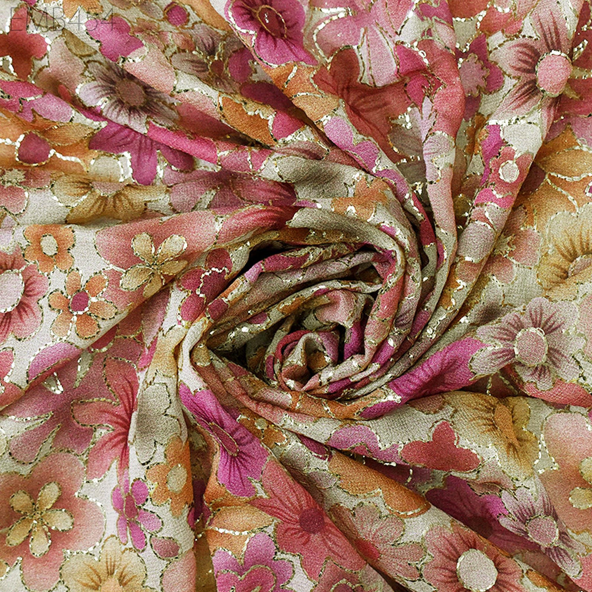 Indian Embroidered Fabric by the Yard Mauve Georgette Embroidery Sewin ...