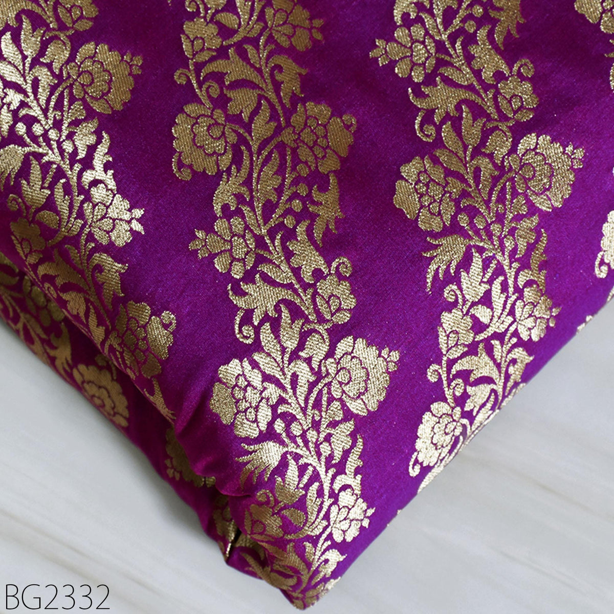 Purple Brocade Fabric by the Yard Wedding Dress Jackets Indian Blended ...