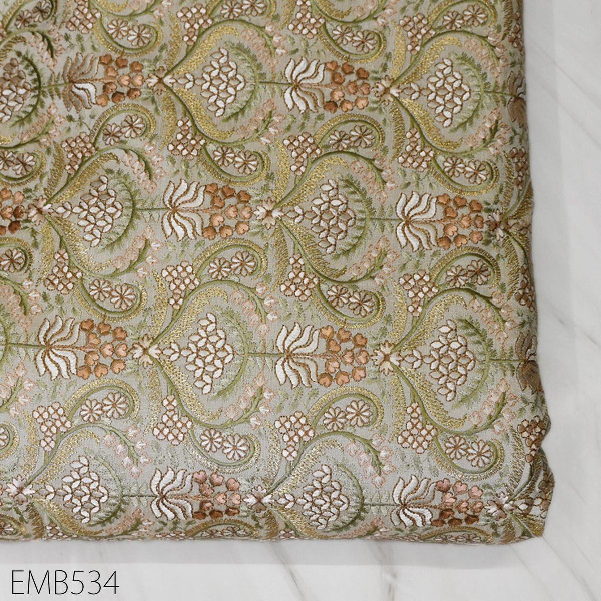 Indian Embroidered Fabric by the yard Sewing DIY Crafting Embroidery W ...