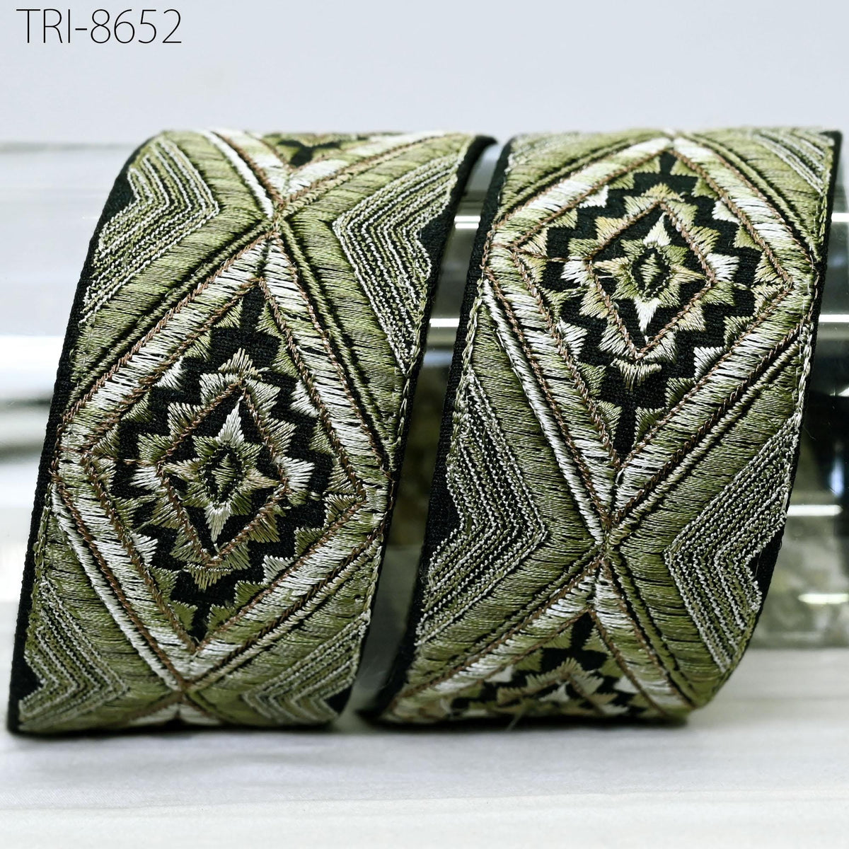 9 Yard Green Embellishment Embroidery 5 CM Trim Embroidered Saree Ribb ...