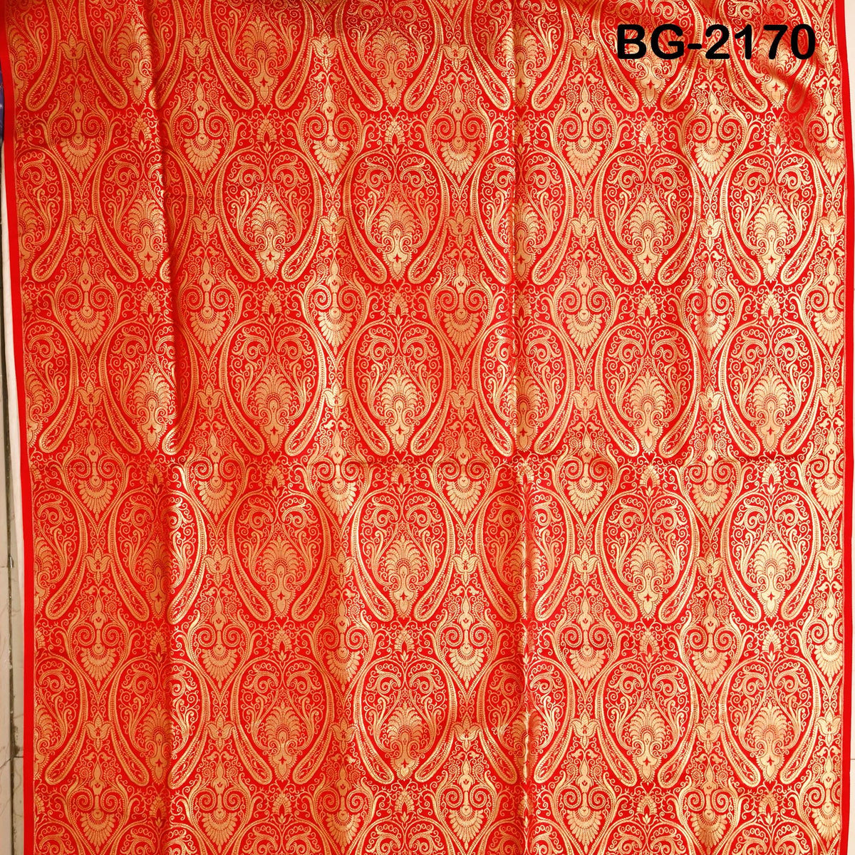 Red Brocade Fabric by the Yard for Winter Wedding & Costumes ...