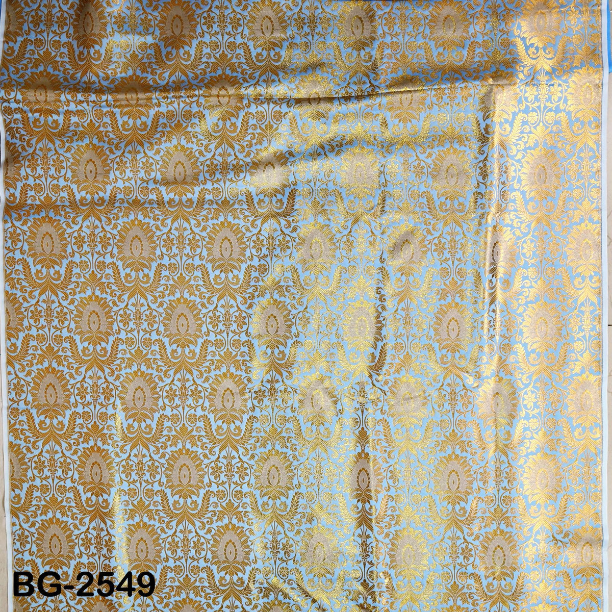 Light Blue Brocade Fabric by Yard Indian Winter Wedding Dress Brides M ...