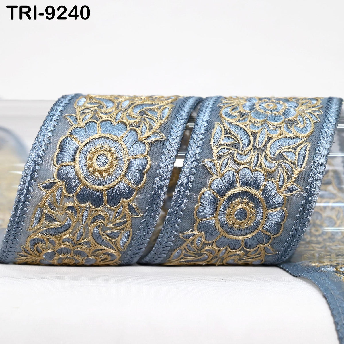 9 Yard Embroidery Ribbon 65mm Fabric Trim Indian Junk Journals Embelli ...