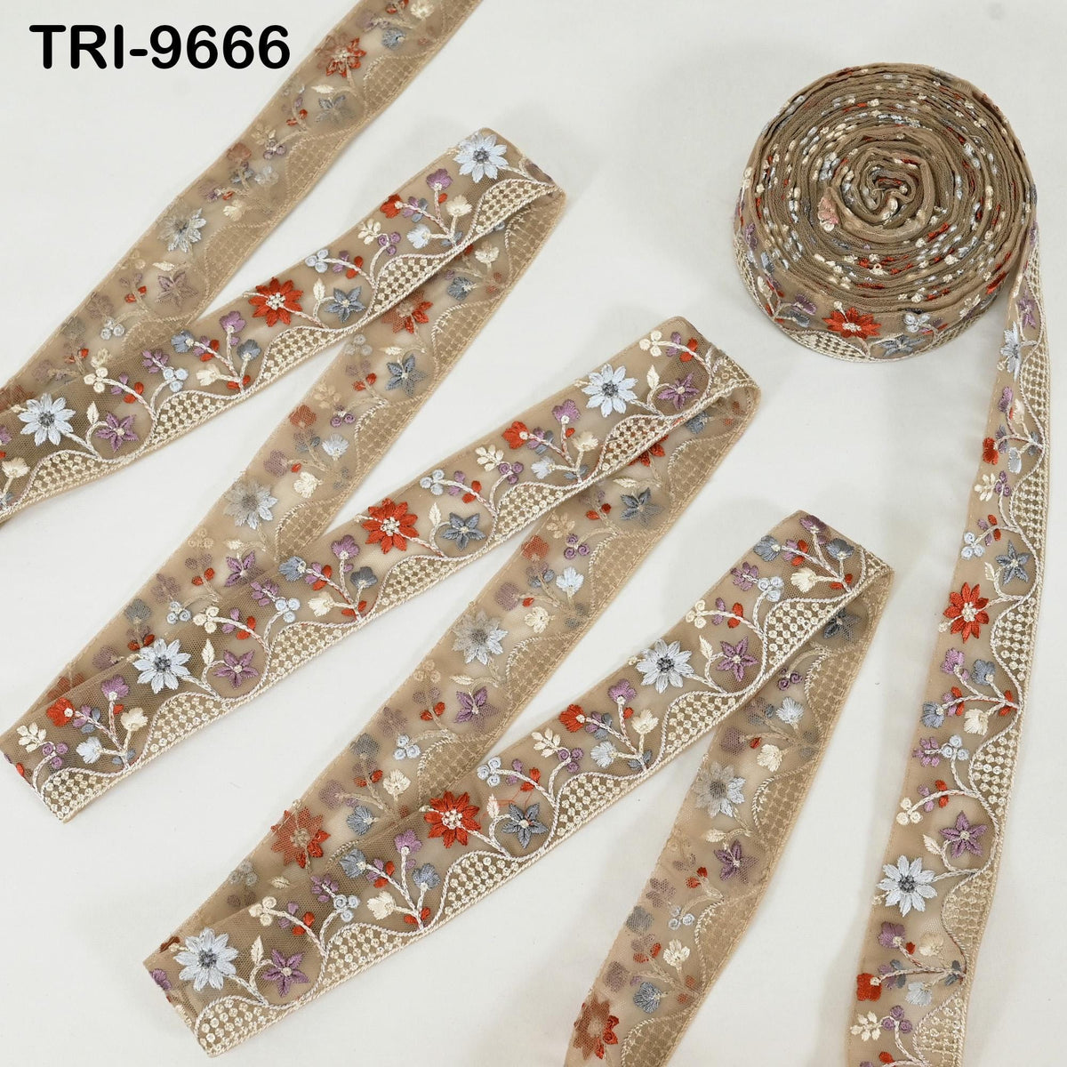 9 Yard Embroidery Ribbon Trim Indian Sewing Embellishment Embroidered ...