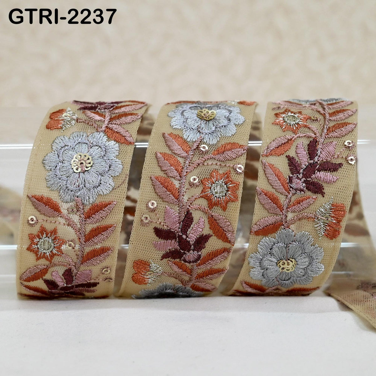 9 Yard Embroidery Trim Ribbon Tapes | Embroidered Fabric Sari Border ...